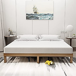 Harper & Bright Designs King Size Platform Bed Frame, Minimalist Wood King Bed Frames with Strong Center Support Feet, King Size Bed for Teens Adults,No Box Spring Needed,Easy Assembly,Natural
