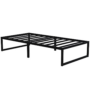 Lutown-Teen 14 Inch Twin Bed Frames Heavy Duty Metal Twin Size Platform Bed Frame No Box Spring Needed, Noise Free, Easy Assembly, Black