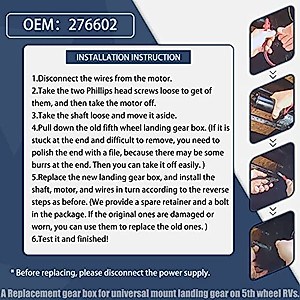 276602, RV Fifth Wheel Landing Gear Box Compatible with Lippert Venture, Universal Mount Aluminum Gearbox for Atwood, Pac-Rim and Stromberg Carlson Landing Gear Systems | Black, Replace# LG-179015