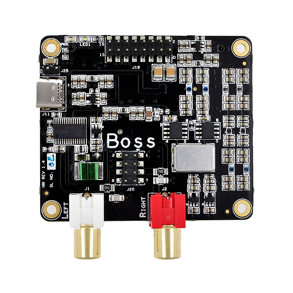 Allo, BOSS I2S DAC V 1.2 Dedicated 384 kHz32bit DAC PCM5122 for Best Sound Quality. Compatible with RPI 2, RPI 3 and Rpi4
