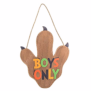Dinosaur Room Decor for Boys - Boys Only Door Sign - Dino Decor Paw - Wood Dinosaur Wall Decor for Boys Room - Kids Decorations for Bedroom, Playroom, Bathroom - Boy Rooms Home Decoration Ideas