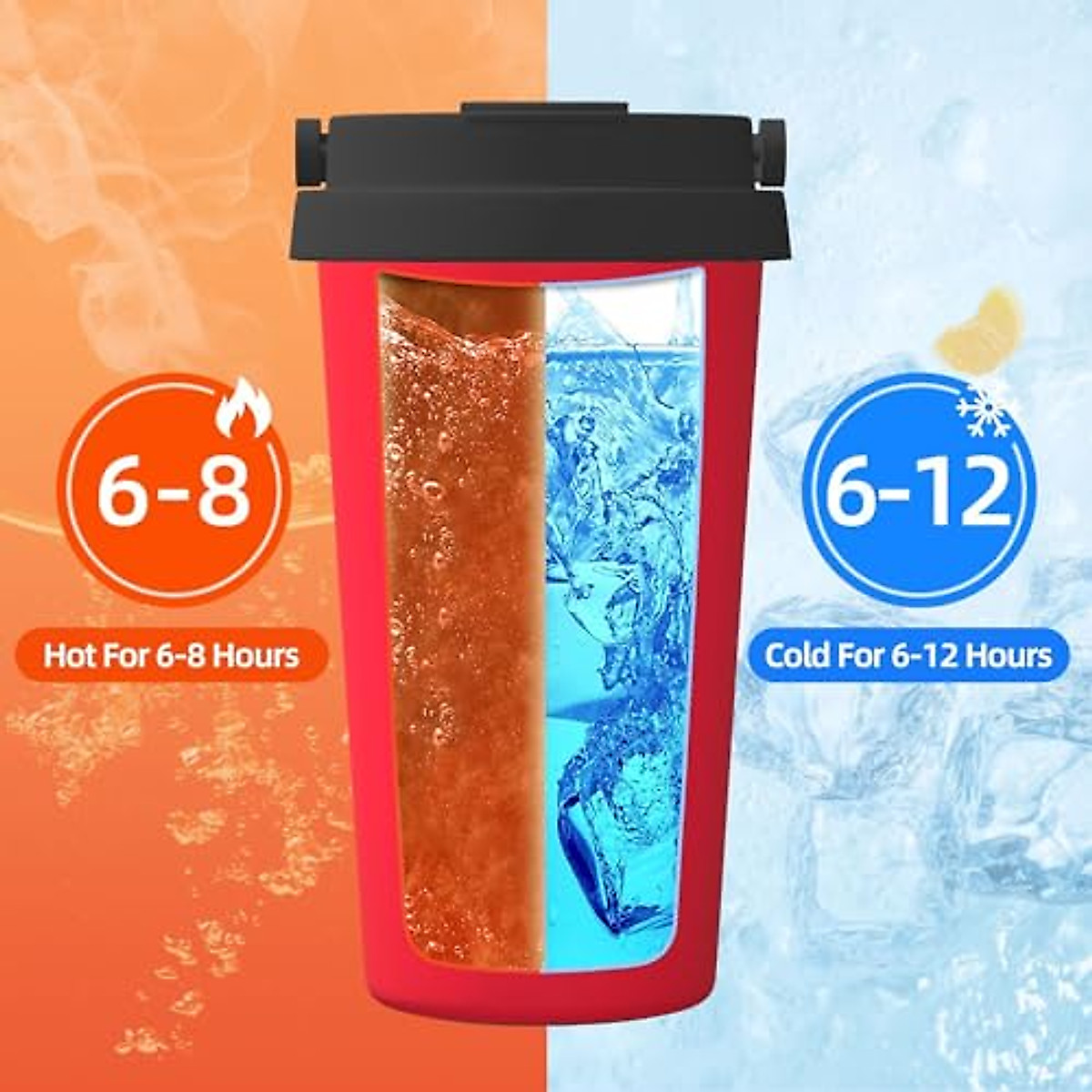 WANGZHAO red stripe. Print Double Wall Stainless Steel Vacuum Insulated Tumbler Cup Home Thermal Cup