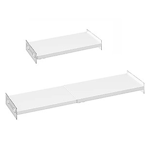 Cabinet Shelf Organizer Expentable Heavy Duty Metal Storage Shelves Organizer DIY Divider Separator Shelves for Cabinet Wardrobe Cupboard Kitchen Bedroom Closet, 2pack