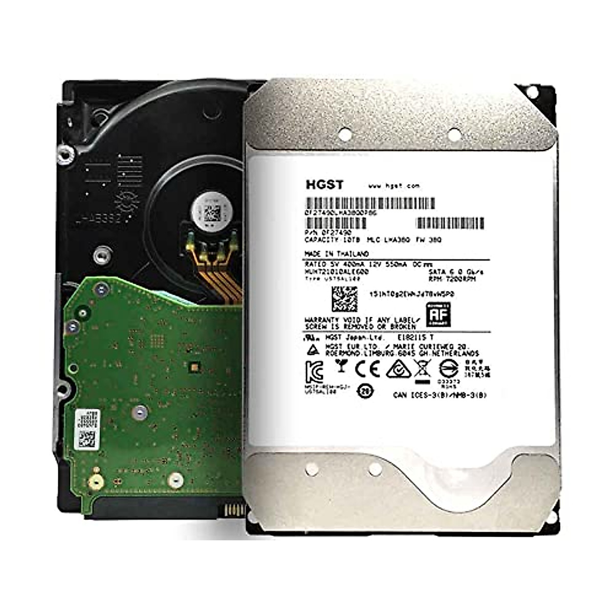 HGST Ultrastar He10 | HUH721010ALE600 | 0F27604 | 10TB SATA 6-Gbps 7.2K RPM 256MB 3.5in 512E ISE Hard Drive (Renewed)