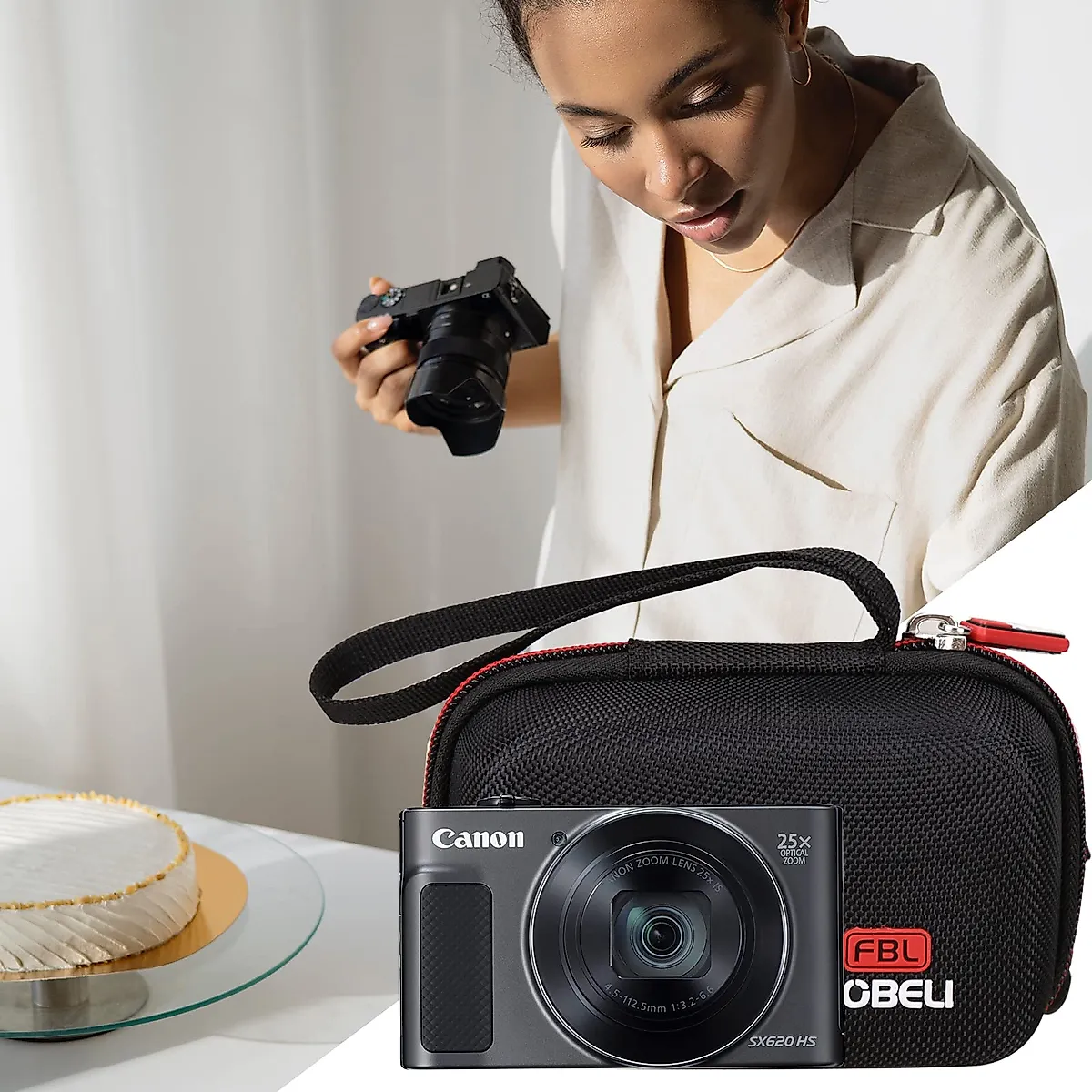 FBLFOBELI EVA Hard Travel Carrying Case for Canon PowerShot SX740/ SX730/ SX720/ SX620/ G7X Digital Camera, Shockproof Compact Storage Bag (Case Only)