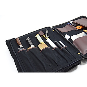 Chef Pack Knife Carrier Backpack With Shoulder Straps – Professional Canvas Travel Case With Organizer Slots For Knives Pens Pencils & Spoon