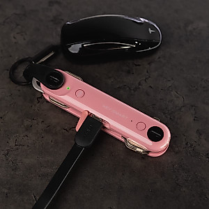 KeySmart Max - Compact Trackable Key Organizer w LED Flashlight and Tile Bluetooth Key Finder Technology, EDC Key Holder, Attach Car Key Fob, and Other Keychain Accessories (up to 14 Keys, Blush Pink)