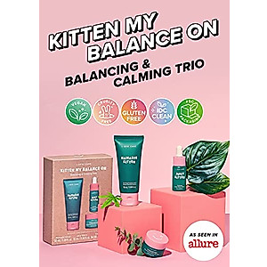 I Dew Care Heartleaf Skincare Set - Kitten My Balance On | Foam Cleanser, Wash-off Mask, Serum For Blemish Skin, With Kaolin, Heartleaf Extract, Gift, Travel Size, Korean Skincare, TSA Friendly Size