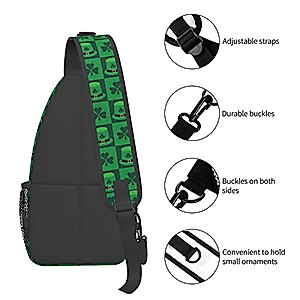 MANQINF St. Patrick's Day Sling Bag Crossbody Backpack for Men Women Lucky Shamrocks Sling Backpack Hiking Daypack