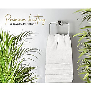 Utopia Towels - 6 Pack Viscose Hand Towels Set, (16 x 28 inches) 100% Ring Spun Cotton, Ultra Soft and Highly Absorbent 600GSM Towels for Bathroom, Gym, Shower, Hotel, and Spa (White)