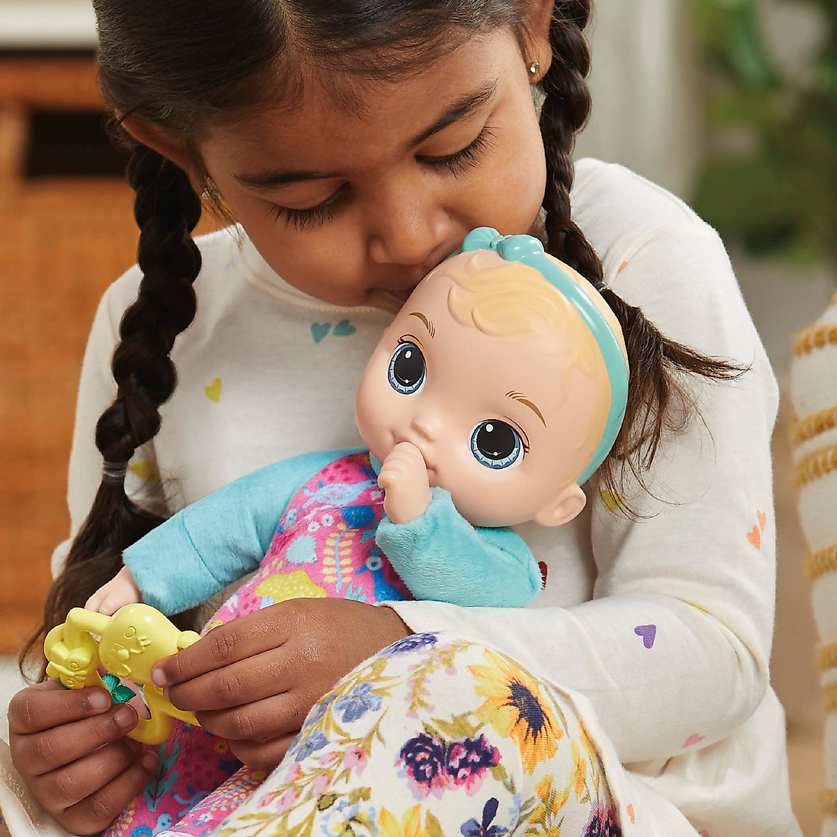 Baby Alive Soft ‘n Cute Doll, Blonde Hair, 11-Inch First Baby Doll Toy, Washable Soft Doll, Toddlers Kids 18 Months and Up, Teether Accessory