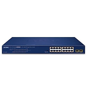 GSW-1820HP 16-Port 10/100/1000T 802.3at PoE + 2-Port 1000X SFP Gigabit Ethernet Switch