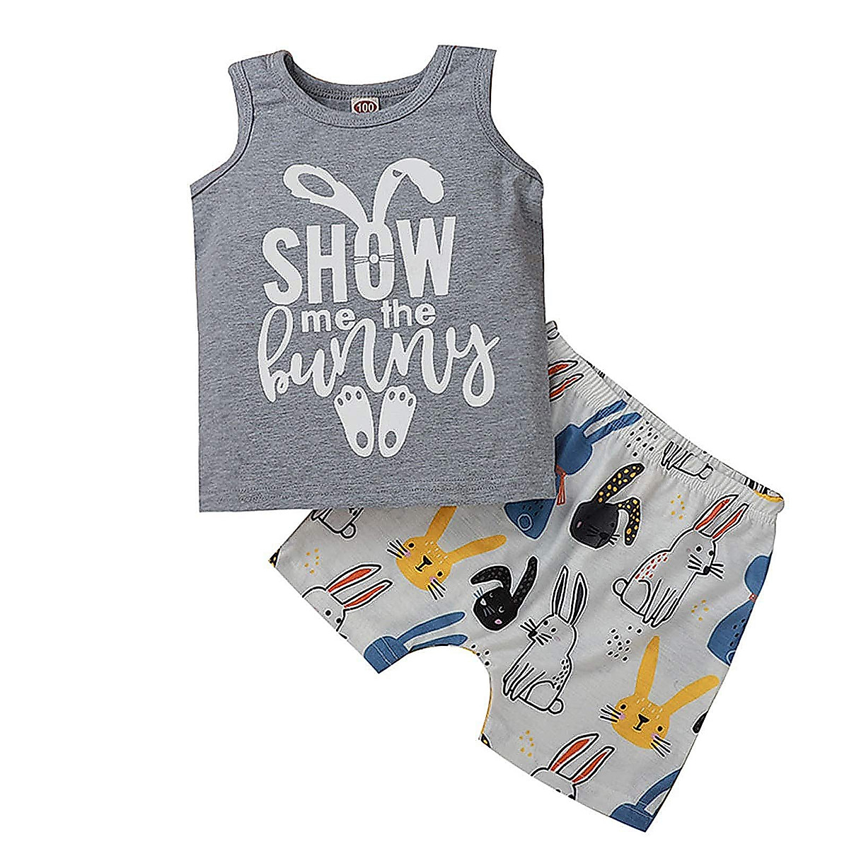 Toddler Baby Boy Girl Easter Shirt Top ＋Bunny Pants Unisex Summer Clothes Outfit Sets 2Pcs