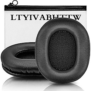 Replacement Ear Pads Compatible with ATH M50X M40X | Also Fits MDR 7506 / MDR V6 / MDR CD900ST / Stealth 600 & More | Ear Pads with Enhanced Memory Foam (Black)