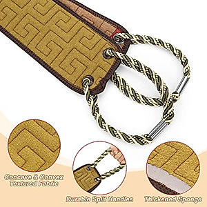 Exfoliating Back Scrubber for Shower, Double-Sided Back Scrub Washcloth with Handles, 38 Inches Body Exfoliator Bath Tool to Clean Your Body Deeply for Men & Women Skin Care (Yellow)