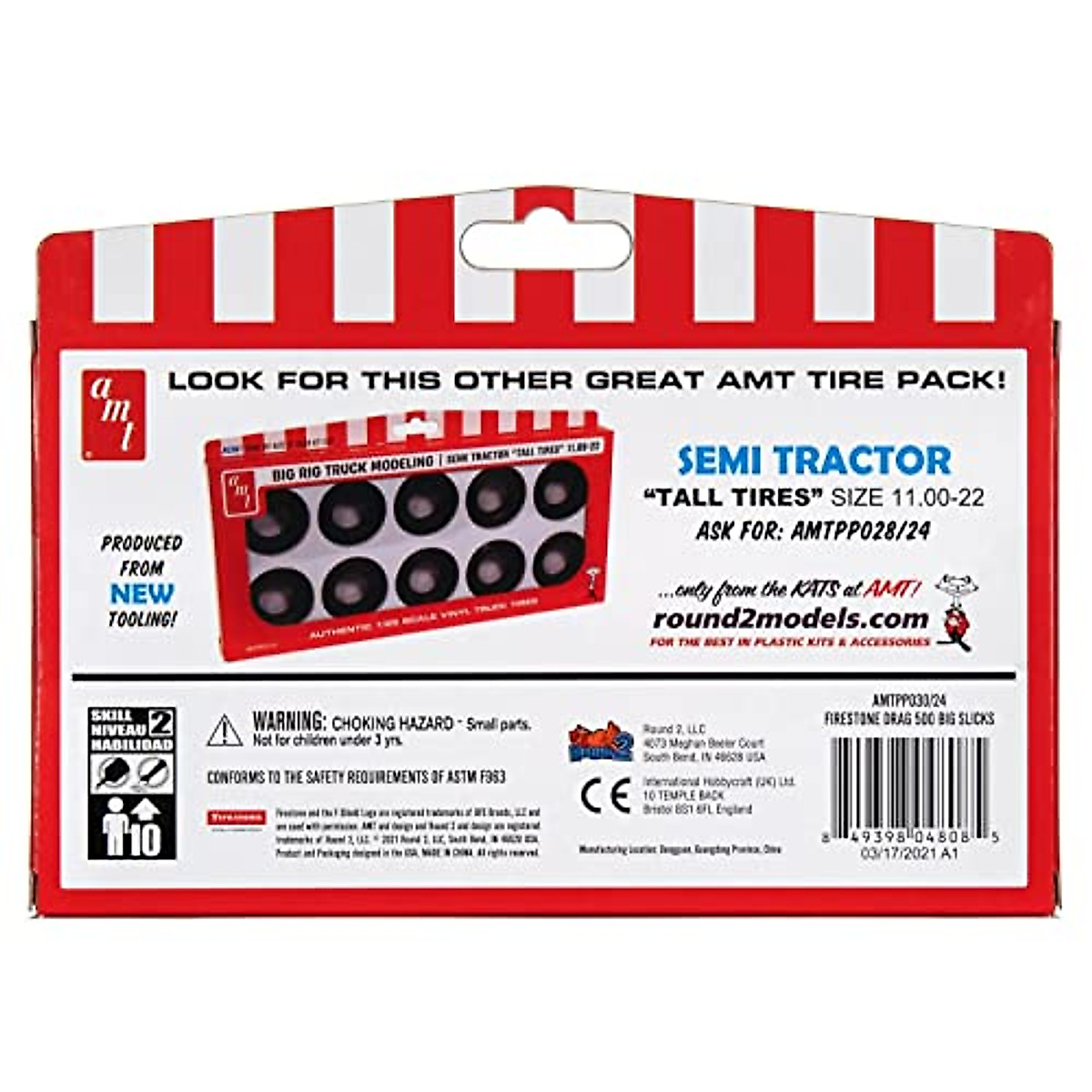 AMT Parts Packs - Firestone Drag 500 Big Slicks Parts Pack (Works with Many Vintage Drag Racing, Muscle, Custom & streed Rod car Kits)