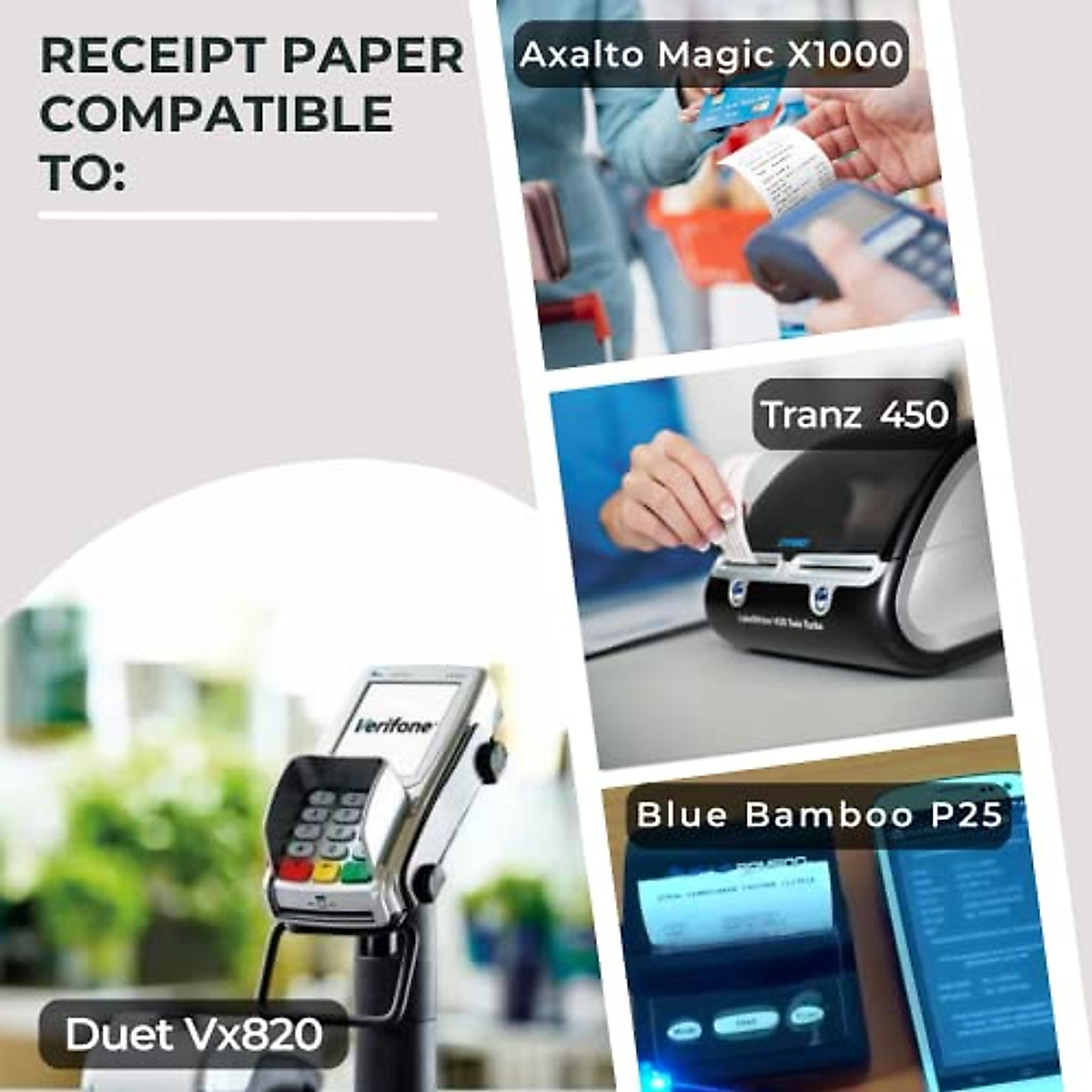 BAM POS, 2-1/4 x 50' 1-Ply Thermal Paper 50 Rolls for The Ingenico ICT ...