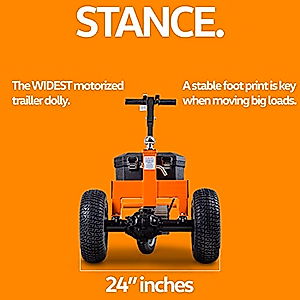 SuperHandy Trailer Dolly Electric Power 2800LBS Max Trailer Weight, 450LBS Max Tongue Weight, DC 24V 800W 12V 7Ah Powered Heavy Duty Commercial Jack Lever 2" Ball Mount Included
