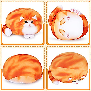 Achwishap Cat Plush,Soft Cat Stuffed Animals,Kawaii Cat Plush Toys,Cute Plushies Cat Body Pillow,Kitten Stuffed Animal Hugging Pillows Plushies Gifts for Kids Adults Birthday(Orange Cat,18”)