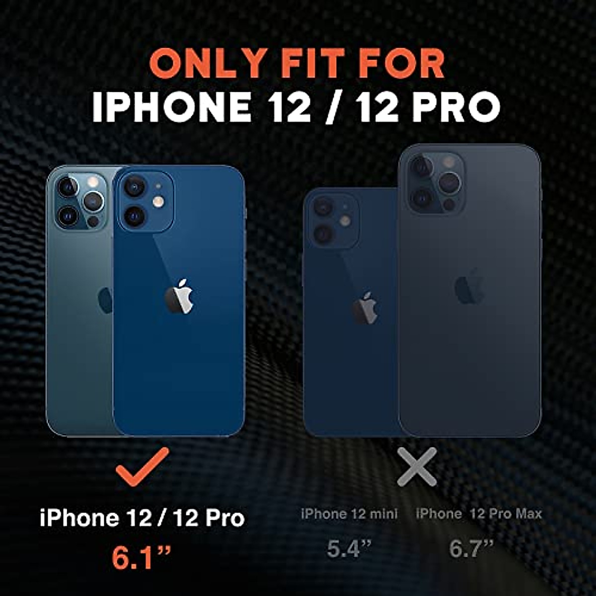 NTG Military Shockproof iPhone 12 Case [2 Layer Structure Protection][Military Grade Anti-Drop] Hard Slim iPhone 12 Phone Case, Shockproof Protective Phone Case for iPhone 12 (6.1 inch), Black