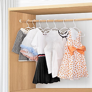 Kids Plastic Hangers 60 Packs, Baby Clothes Hangers for Closet Non-Slip Toddler Hangers for Infant Child Clothing, Small Children Hangers for Pants Coats Skirts (White, 60 Packs)