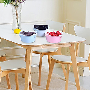 JOONOR 2 Pack Double Dish Bowl and Snack Serving Bowl for Peanuts Pistachios Cherries Edamame Fruits Candy,Double Layer Drain Tray,Green/White and Blue/White