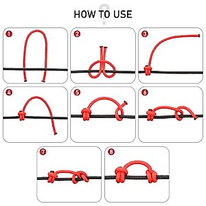 2 Pieces Archery D Loop Rope 10 Feet Archery Bowstring Serving Thread D Loop Rope Release Material Nocking D Loop Rope String (Black and Red)