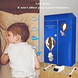 Portable Foldable Clothes Dryer Electric Drying Rack with Heater Low Noise Touch Screen for Home,RV,Student Dorm and Apartment Indoor