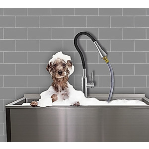 Transolid TFH-3622-SS 36 in. x 22 in. x 34.3 in. Stainless Steel Laundry Sink with Wash Stand in Brushed Satin