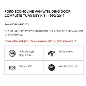 Slick Locks Ford Sliding Door Kit Complete with Spinners, Weather Covers & Locks,Silver