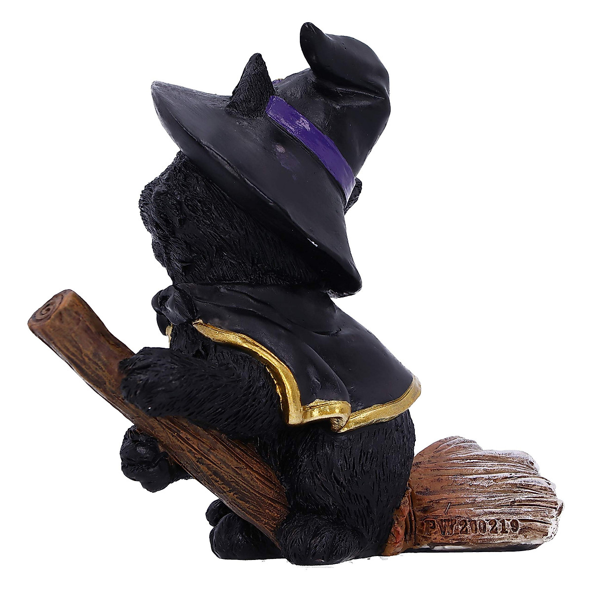 Nemesis Now Tabitha Small Witches Familiar Black Cat and Broomstick Figurine, 11cm