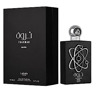 Tharwah Silver By Lattafa Pride Eau De Parfum 100ml(3.4 Oz) | Mint, Bergamot, Clary Sage, Lavender, Cedarwood, Musk, Vetiver | By Lattafa Perfumes