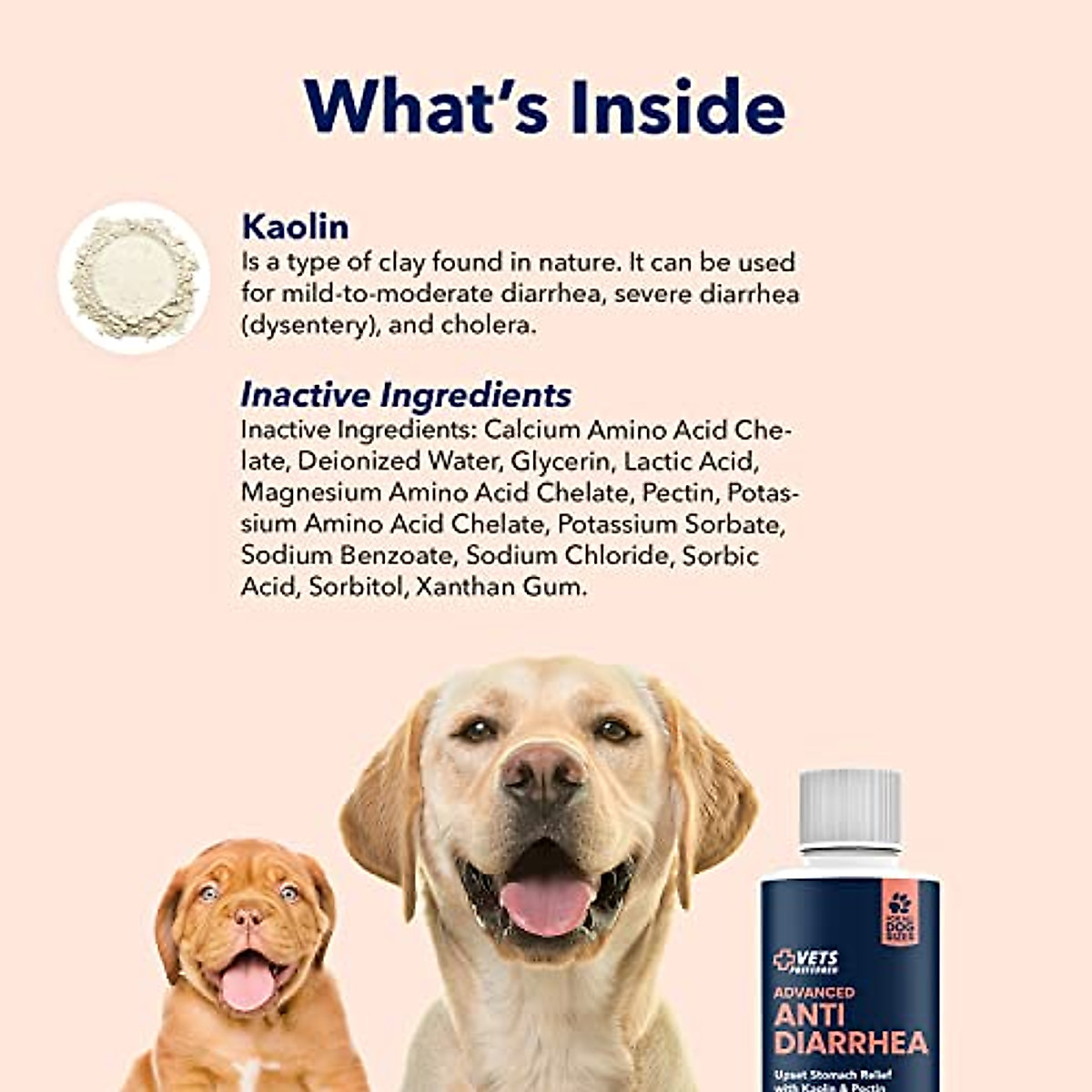 Vets Preferred Dog Anti Diarrhea Liquid - Dog Diarrhea Relief with Pectin and Kaolin (8 oz.) | Once Every 12 Hours for Dog Diarrhea & Dog Gas Relief