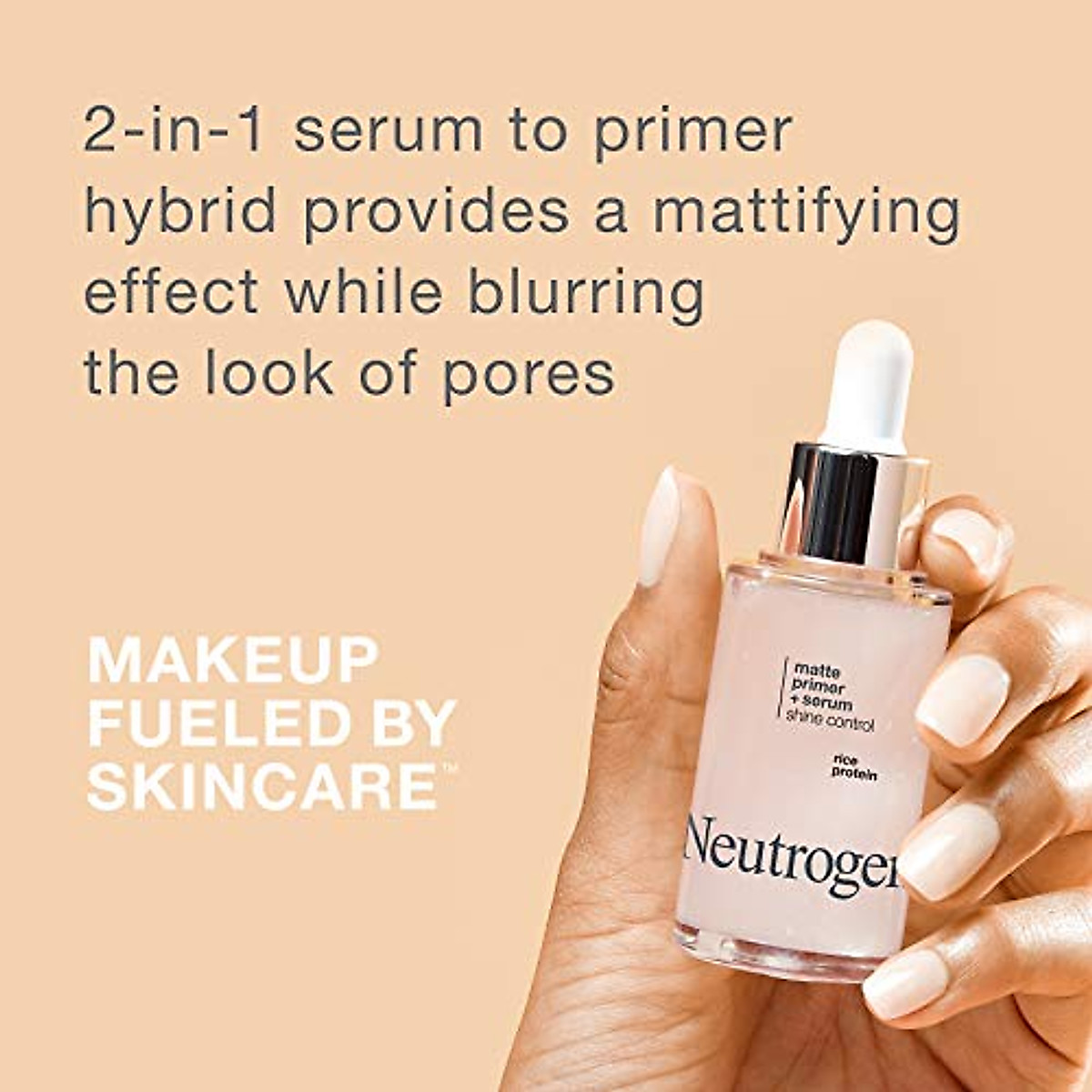Neutrogena Shine Control Matte Booster Face Primer & Serum, Skin-Mattifying Serum-to-Primer with Rice Protein, Absorbs Excess Oil & Keeps Skin Shine Free, 1.0 fl. oz