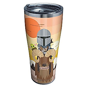 Tervis Triple Walled Star Wars - The Mandalorian Geo Pop Group Insulated Tumbler Cup Keeps Drinks Cold & Hot, 30oz, Stainless Steel