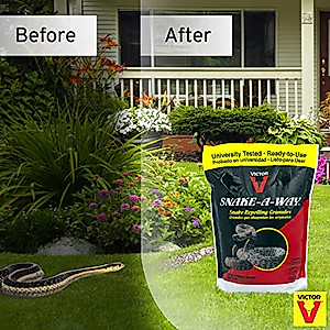 Victor VP364B Snake-A-Way Outdoor Snake Repelling Granules 4LB Snake Away Repellent - Repels Againts Poisonous and Non-Poisonous Snakes