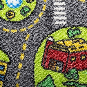 Kids Carpet Playmat Rug City Life Great for Playing with Cars and Toys - Play, Learn and Have Fun Safely - Kids Baby, Children Educational Road Traffic Play Mat, for Bedroom Play Room Game Safe Area
