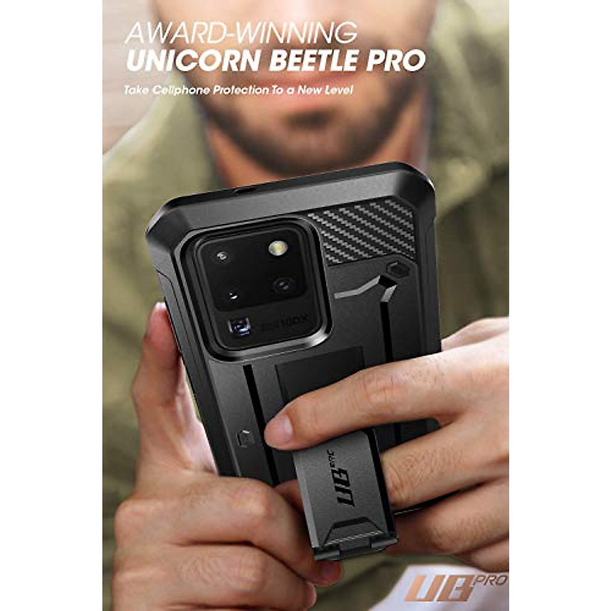 SUPCASE UB Pro Series Designed for Samsung Galaxy S20 Ultra 5G Case, Built-in Screen Protector with Full-Body Rugged Holster & Kickstand for Galaxy S20 Ultra (2020 Release) (Black)