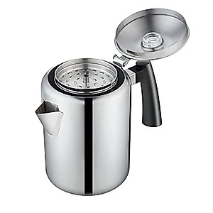 Cook N Home 8-Cup Stainless Steel Stovetop Coffee Percolator Pot Kettle, Tea