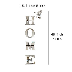 Doeean Home Wall Decor Letter Signs Acrylic Mirror Wall Stickers Wall Decorations for Living Room Bedroom Home Decor Wall Decals (Silver, 47.2 X 15.7)