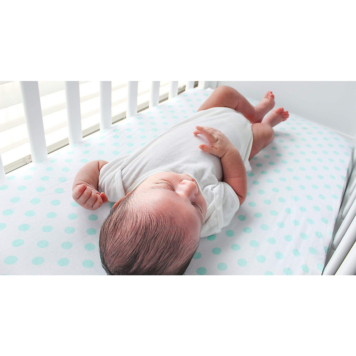 NODNAL CO. 3 Fitted Bassinet Sheets Mint Set Baby Girl/Boy - 100% Oeko-TEX Cotton - Gender Neutral Chevron Polka Dot Stripe Universal Fit - Cradle/Moses Basket Hourglass Oval Rectangle Mattress Sheet