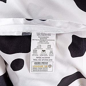HYPREST Cow Printed Duvet Cover Set Queen Size, 3 Pcs Ultra Soft Cute Duvet Cover Set with Zipper and Corner Ties, Oeko-TEX Certificated