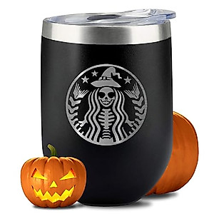 Halloween Starbucks 12oz Halloween Coffee Mug - Stainless Steel Insulated Tumbler with Lid - Halloween Cups for Hot & Cold Drinks - Halloween-themed Mug, Halloween Mug