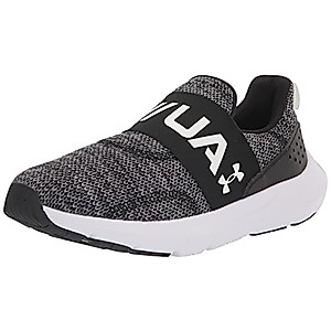 Under Armour Men's Surge 3 Slip On Running Shoe, (001) Black/Black/White, 11