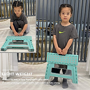 Folding Step Stool - 9" Height - Holds up 300 Lbs Lightweight Foldable Stepping Stool is Sturdy Enough to Support Adults & Safe Enough for Kids. Skid Resistant and Open with one Hand