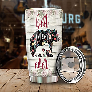 Mama Bear Stainless Steel 20oz Travel Coffee Mug with Lid - Double Wall Tumbler - Best Mom Ever