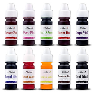 Ktdorns Soap Dye Soap Making Set - 10 Liquid Colors for Soap Coloring,Coal Black, Royal Blue,Chocolate Brown,Lemon Yellow,Fruit Green,Sunset Red,Sunset Yellow,Deep Pink,Super Red and Grape Violet.