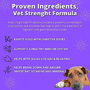 Dog Probiotics and Digestive Enzymes - Relief Diarrhea, Dog Gas, Bloating, Constipation, Upset Stomach - Pet Digestive Support - Soft Chews Probiotics for Dogs & Puppies
