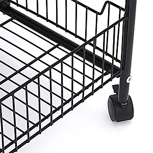 LIRUXUN Rolling Cart with Wheels Shelf Metal Trolley Shelving Microwave Oven Shelf Utility Bathroom Mobile Storage Rack