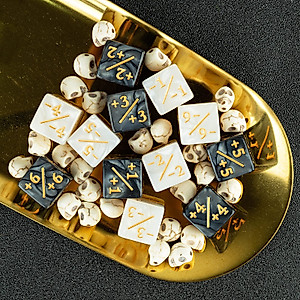 48 Pieces Magic The Gathering Token Dice Counters Marble Cube D6 Dice Loyalty Dice for CCG Creature Stats Card Gaming MTG Accessories, 4 Styles